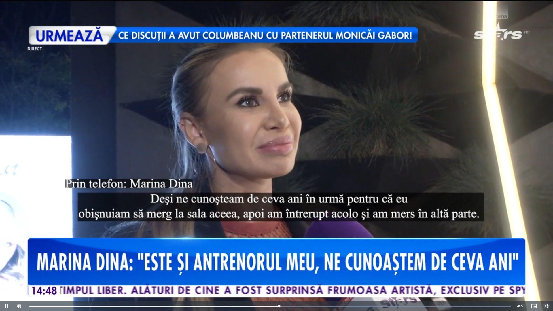 Primele detalii oferite de Marina Dina despre noul iubit: ”Era în continuare antrenor acolo ...