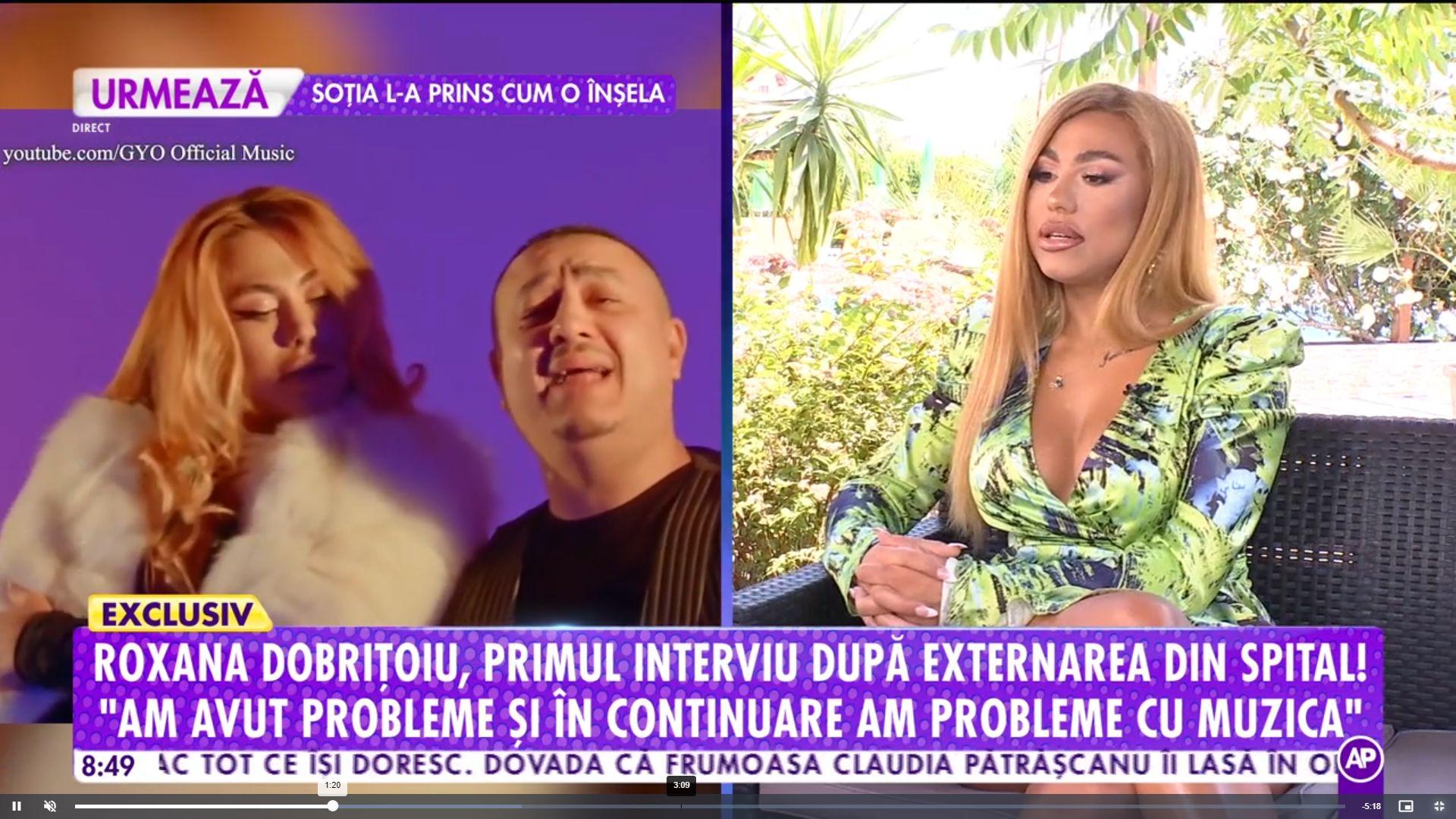 Roxana Dobrițoiu a ieșit din spital! Primele declarații ale cântăreței: ”Nu am ajuns la operație ...