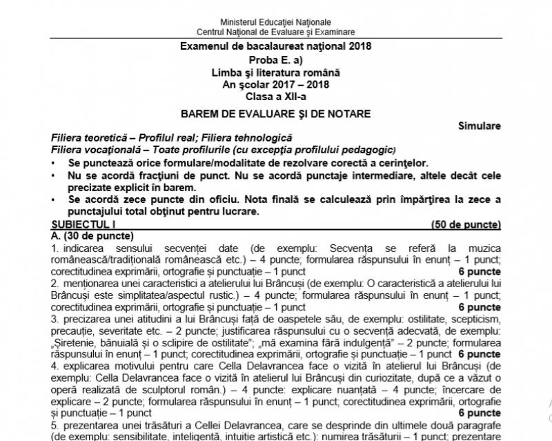 Simulare Evaluare Naționala 2019. Modele de subiecte Romana, Matematica